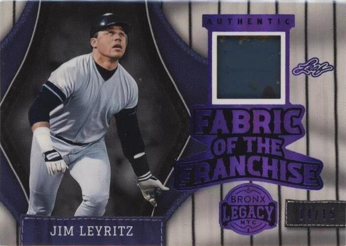 2024 Leaf a Bronx Legacy - Fabric of the Franchise Jim Leyritz #FOF-9 ...