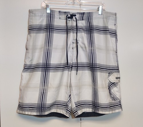 Speedo Men's XL Swim Trunks Blue Plaid with pockets | eBay