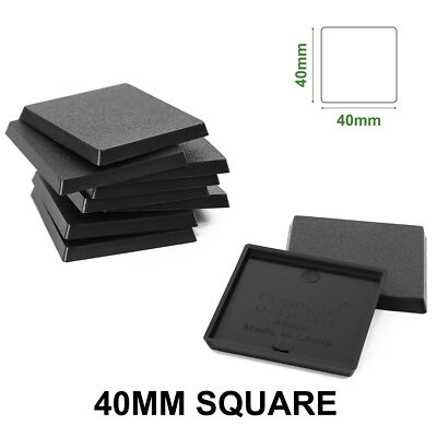 Evemodel 40mm Square Bases Plastic Black for Table Game Wargames MB1040 ...