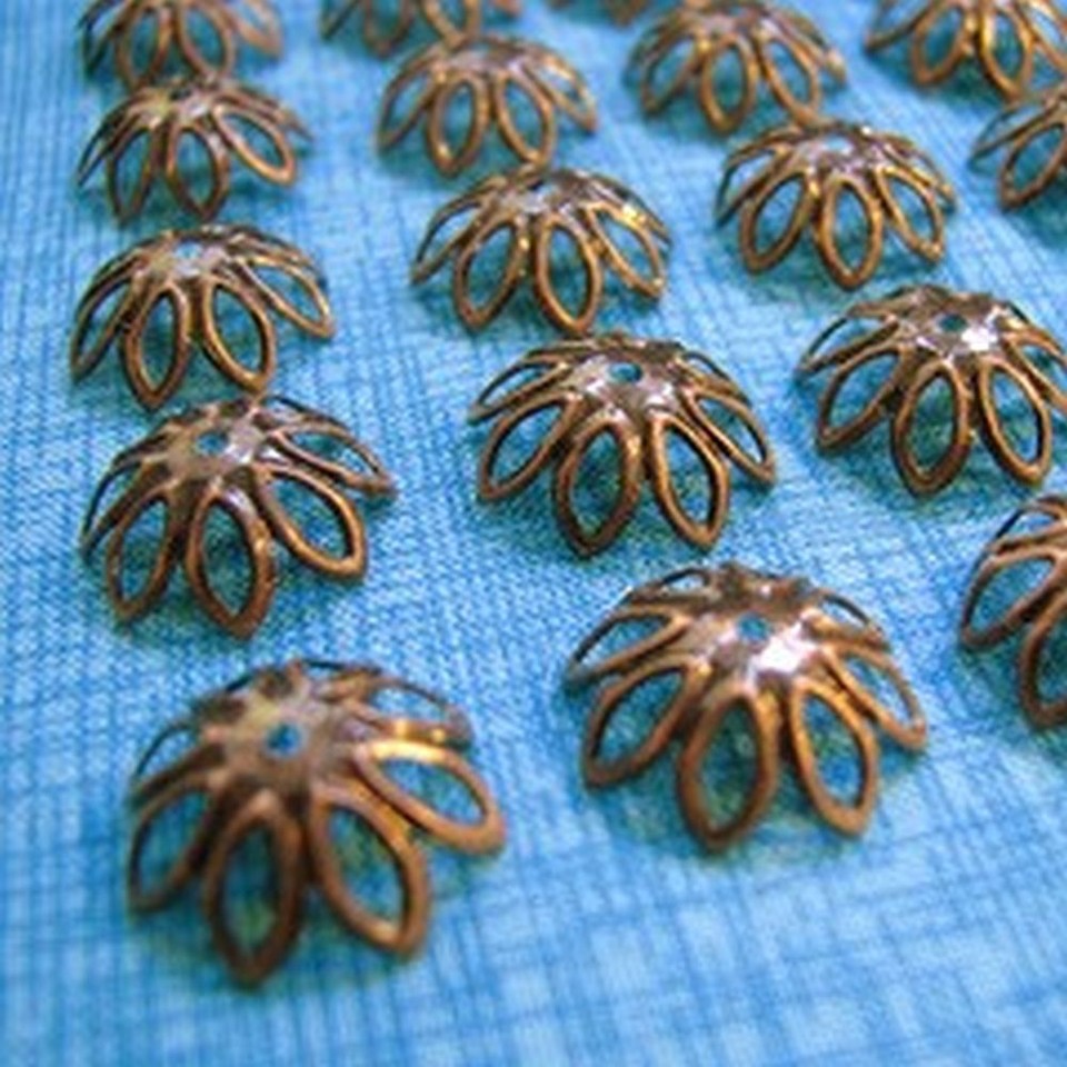 Antiqued Copper Filigree Bead Caps Vintage Bohemian Style 6mm - 42mm ...