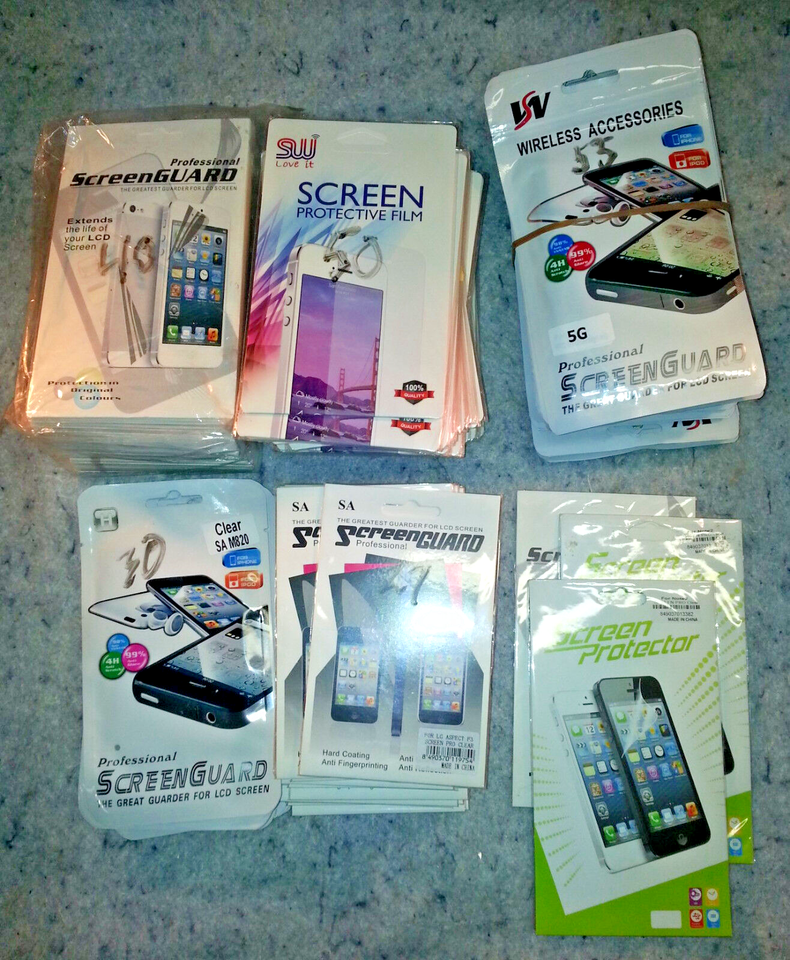 200+ lot of thin film plastic screen protectors for touch screen phones ...