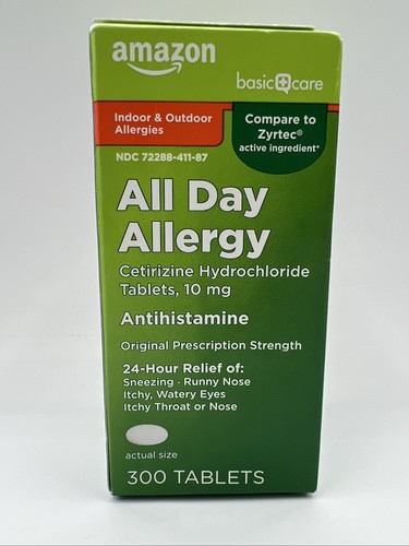 Amazon Basic Care All Day Allergy Relief Cetirizine HCI 10mg 300 CT Exp ...