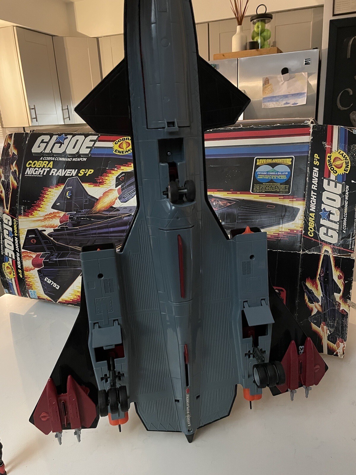 Vintage 1986 GI Joe Cobra Night Raven S³P Vehicle Strato Viper Figure ...