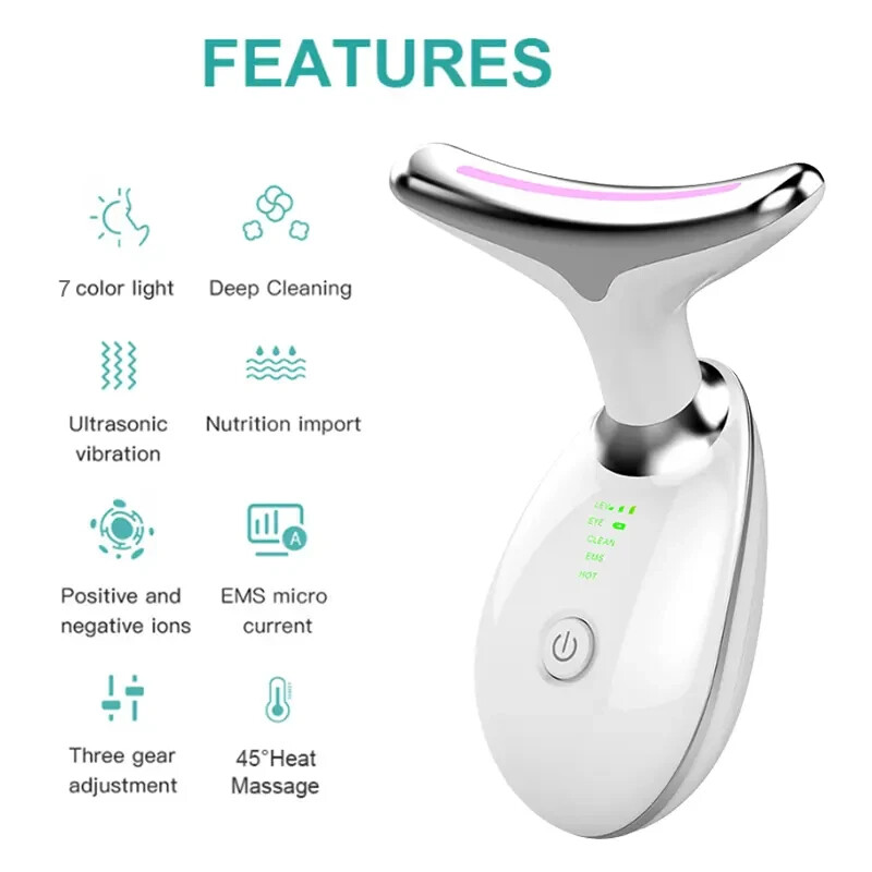 7 in One Red Light Therapy Anti Aging Face Massager Electric Face Lift ...