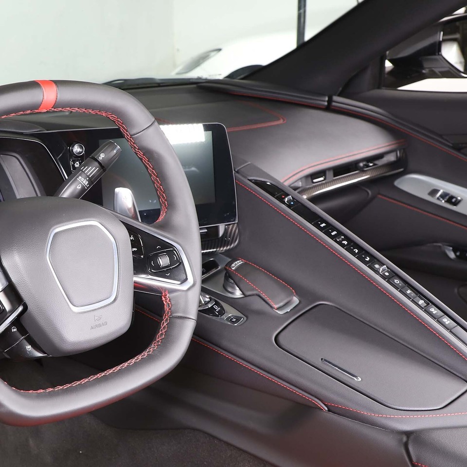 Carbon Fiber ABS Interior Dash Trim Cover Strip Set For Corvette C8 Z06 ...
