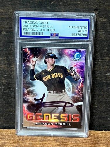 Jackson Merrill Auto 2021 Bowman Chrome Genesis Trading Card PSA/DNA | eBay