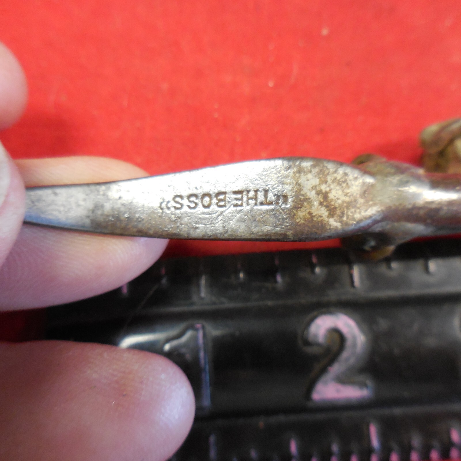 THE BOSS Primitive Corn Husker Shucker Hand Farm Tool Metal Leather ...