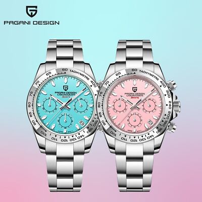 40mm PAGANI DESIGN Chronograph Mens Watches Japan VK63 PD-1727 Luxury ...