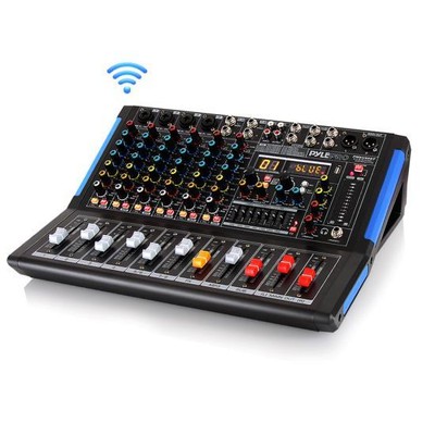 Pyle PMXU88BT Bluetooth 8 Ch. Studio DJ Controller Audio Mixer Console ...