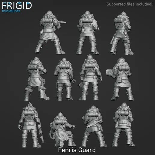 Wolf Guard Of Fenris X12 28mm Sci-fi Miniatures By Frigid | eBay