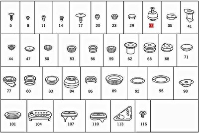 Genuine MERCEDES C140 R230 S210 W140 W210 W220 Grommet 0029970686 | eBay