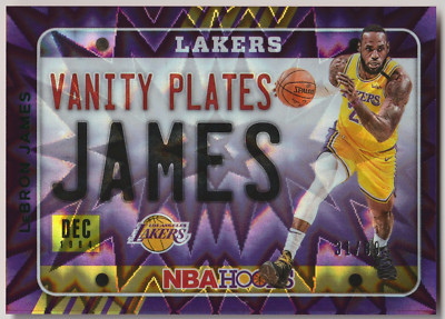 LeBron James 2020-21 Panini NBA Hoops Vanity Plates Green Explosion #31 ...