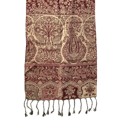 Rapti Fashion Red, Black Tan Cashmere Silk Viscose Blend Scarf NWT 8402 ...