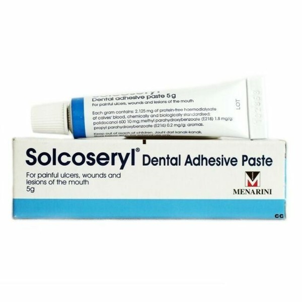2x Solcoseryl Dental Adhesive Paste 5 G Ulcers Wounds Lesions Mouth for ...