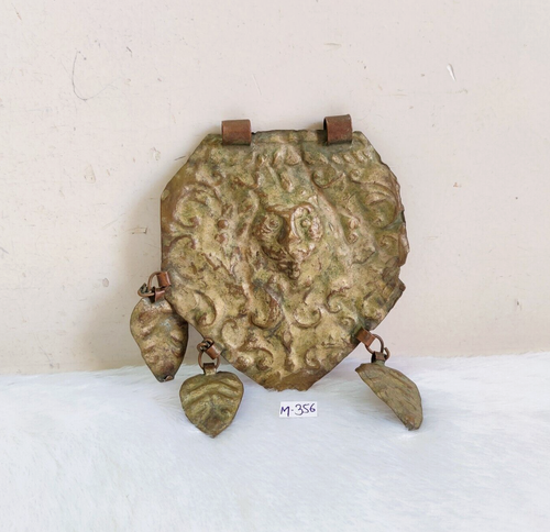 19c Vintage Hand Embossed Lion Figure Brass Copper Amulet Pendent Rare ...