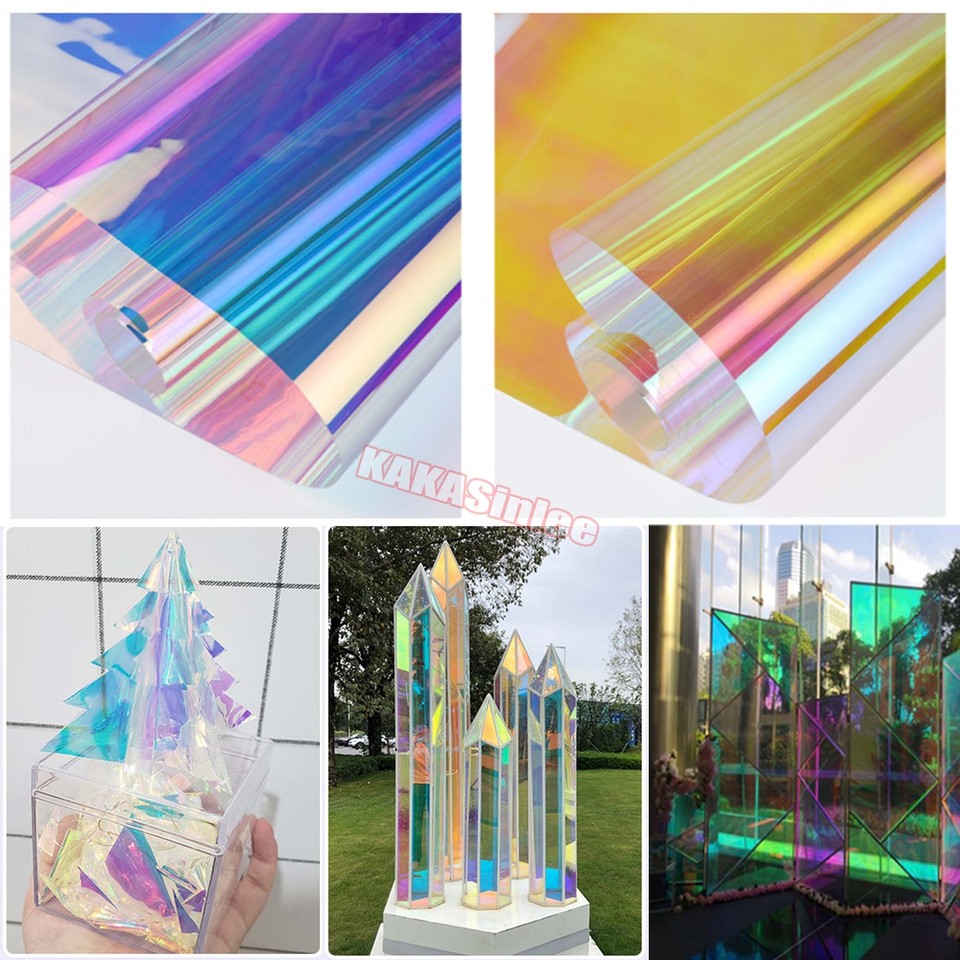 Adhesive Chameleon Rainbow Iridescent Wrap Window Film Glass Sticker ...