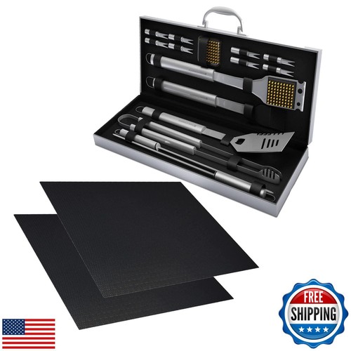 Home-Complete 18-piece BBQ Grill Set, 16-pc Stainless Steel Barbecue ...