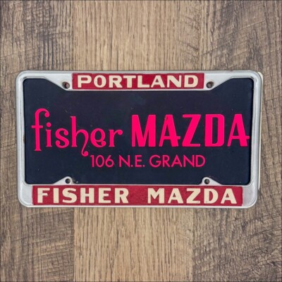 Original PORTLAND, OREGON License Plate Frame - Fisher Mazda Dealer | eBay