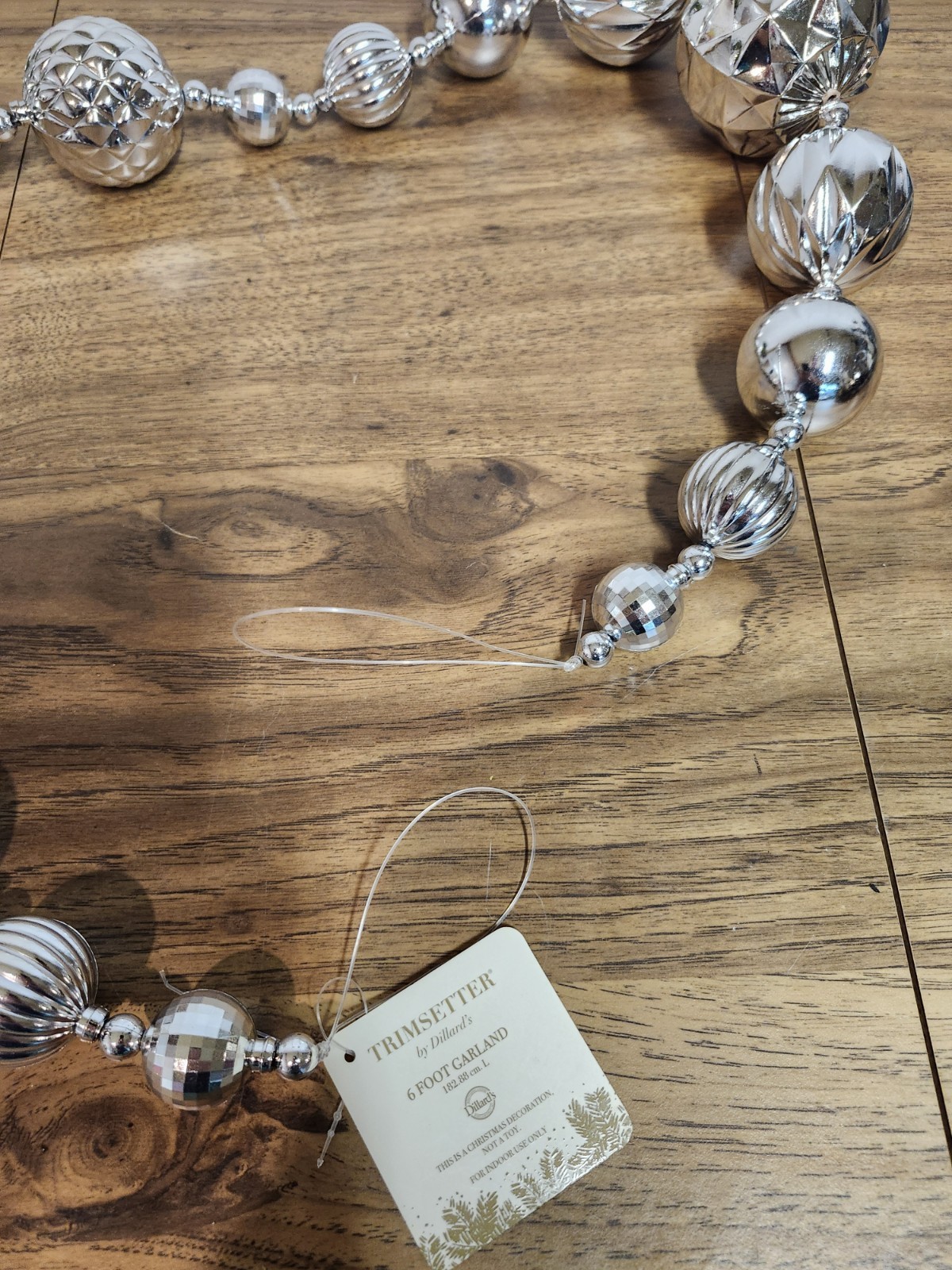 Trimsetter By DILLARDS 6FT ORNAMENT GARLAND NEW SILVER | eBay