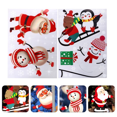 2 Pcs Party Decorations Sticker Christmas Electrostatic Showcase | eBay ...