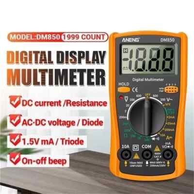 LCD Digital Multimeter AC DC Voltmeter Ammeter Ohmmeter Volt Tester ...
