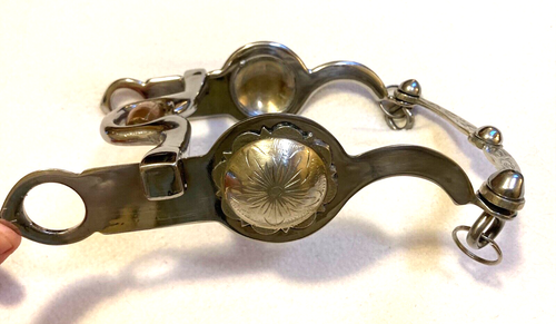 Vintage Horse Show Bit with Huge Silver Concho Shanks & Frog Port ...