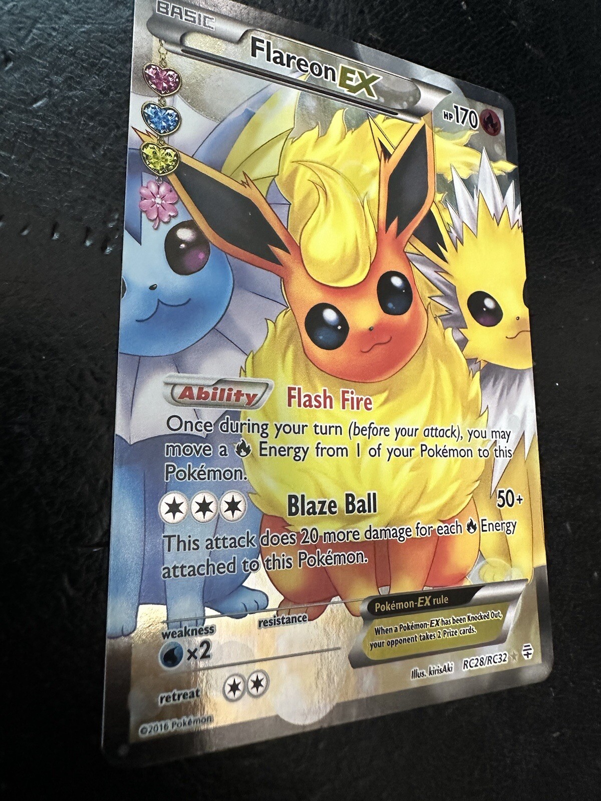 Pokémon TCG Flareon-EX Generations RC28/RC32 Holo Full Art Ultra Rare ...