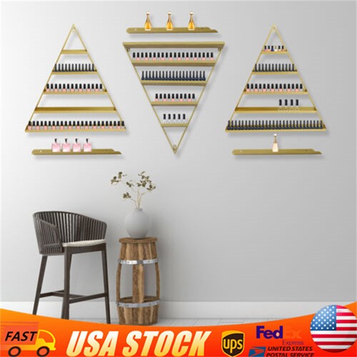 Triangle Display Racks Wall-mount 5 Tiers Nail Polish Display Shelves ...