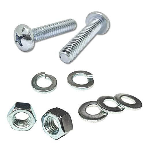 6810 Phillips Pan Head Machine Screws Bolts Flat & Split Washers & Hex ...