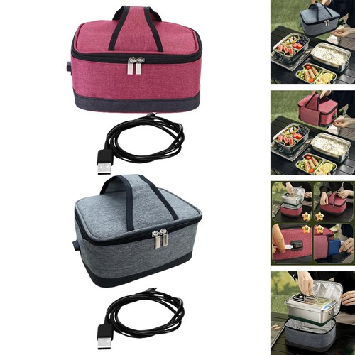 USB Lunch Box Electric Thermal Bag Food Warmer for Car Cooking Working ...