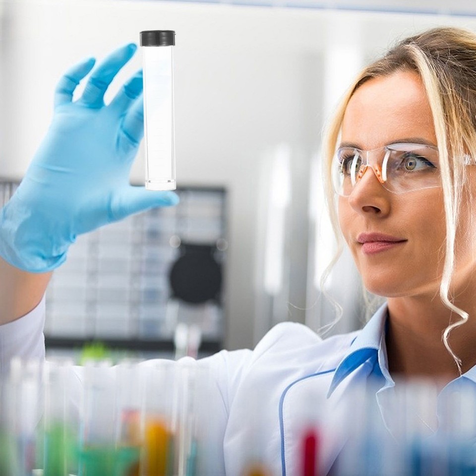 10 Pcs Tub with Lid Clear Bottle Cap Cylinder Container Plastic Tubes ...