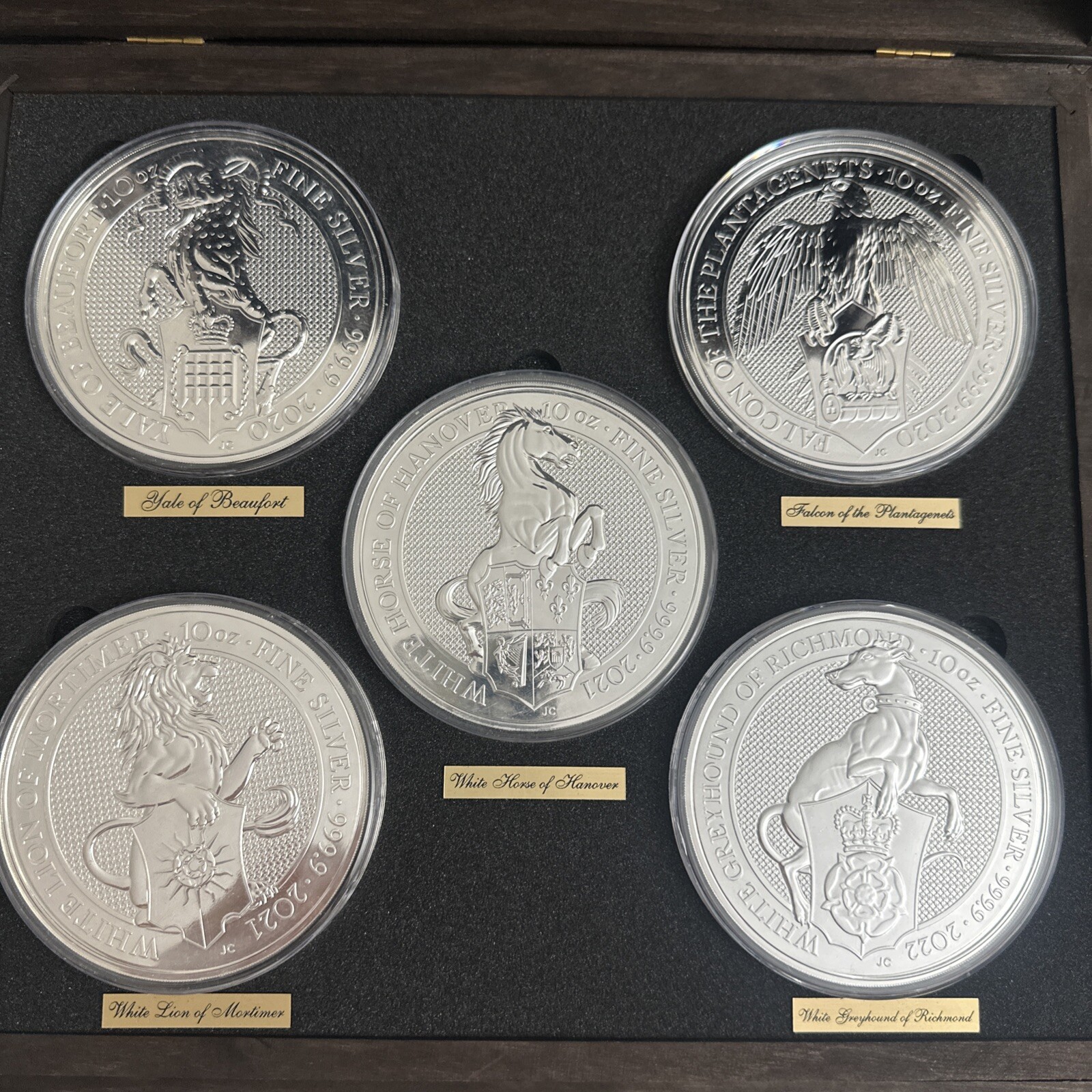 10 oz Queen's Beasts .999 Silver Coins FULL SET Perfect !w Custom ...