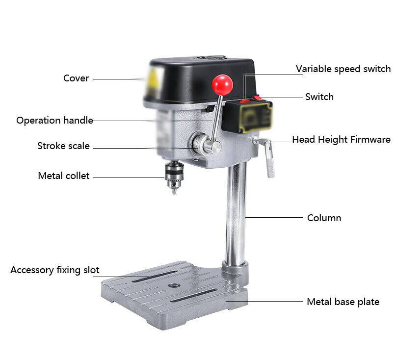 220V 16000RPM High Speed Precision Mini Drill Press Bench Wood Drilling ...