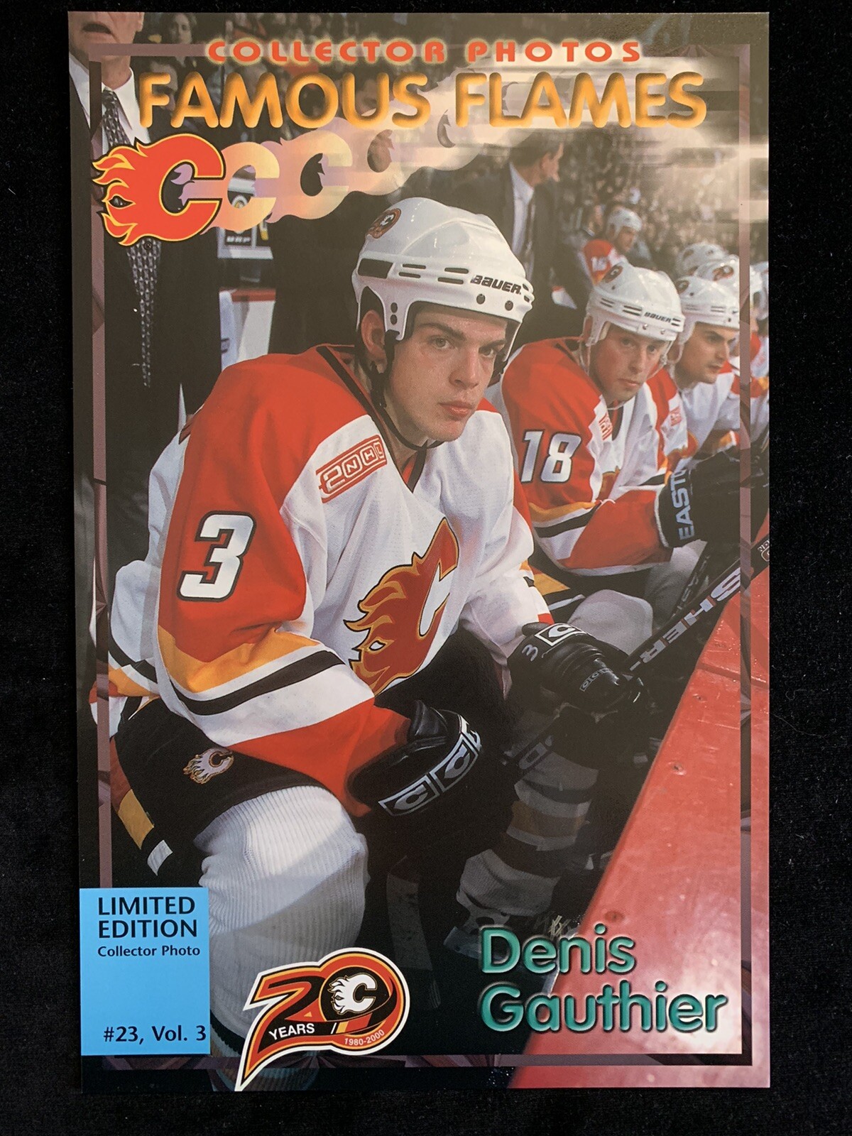 1999-00 DENIS GAUTHIER CALGARY FLAMES NHL PROGRAM INSERT COLLECTOR ...