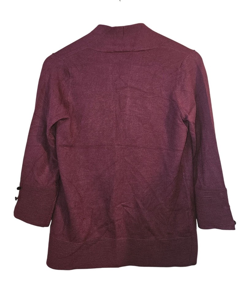 Evolution By Cyrus Open Front Cardigan 3/4 Sleeves Accent Buttons Women ...