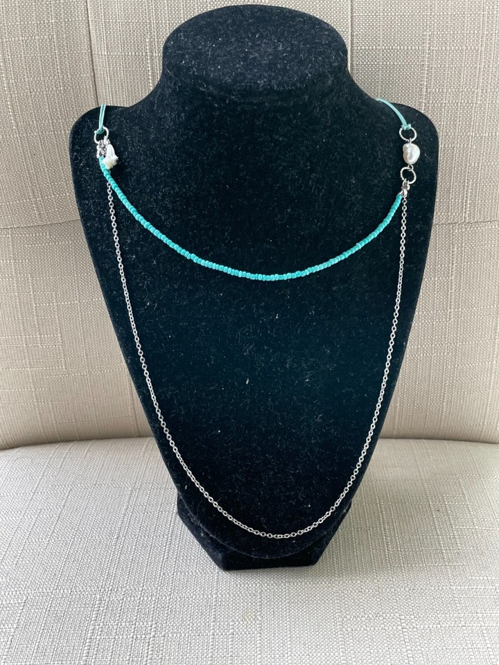 Women Necklace Long chain Silver Tone Fashion Jewelry | eBay