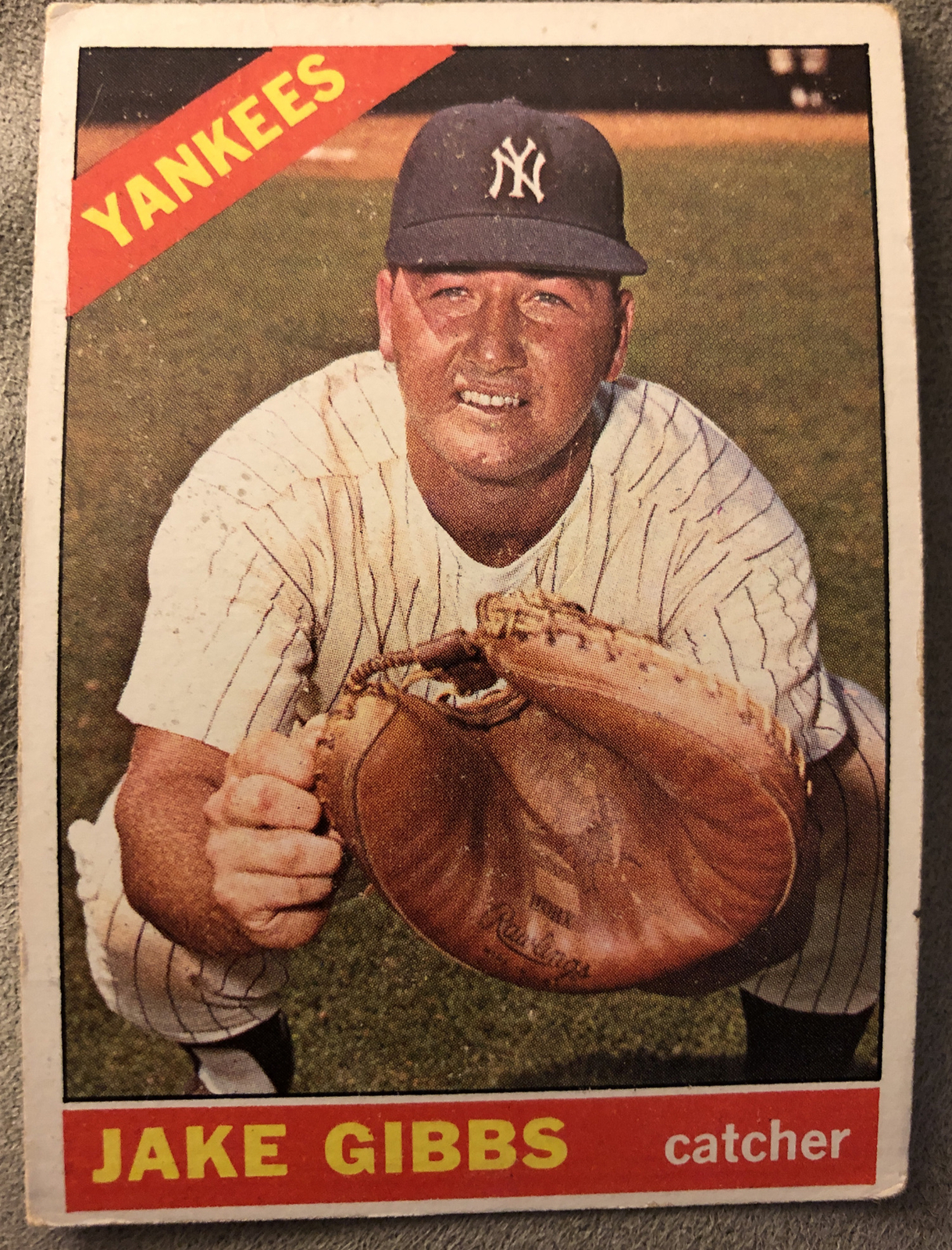 1966 Topps Jake Gibbs Baseball Card #117 Yankees Catcher Low-Grade | eBay