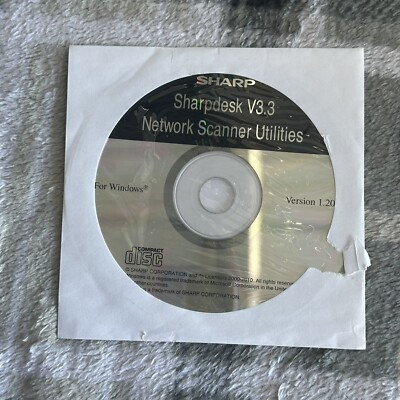 Sharp Sharpdesk V3.3 Network Scanner Utilites V. 1.20 | eBay