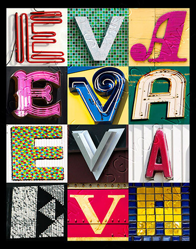 EVA Name Poster featuring photos of actual sign letters | eBay