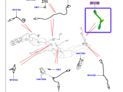 LAND ROVER REAR EXHAUST OXYGEN SENSOR LR4 14-16 RH LR140071 BOSCH | eBay