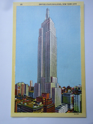 Empire State Building, New York City, Aerial View, Vintage Postcard 3A ...