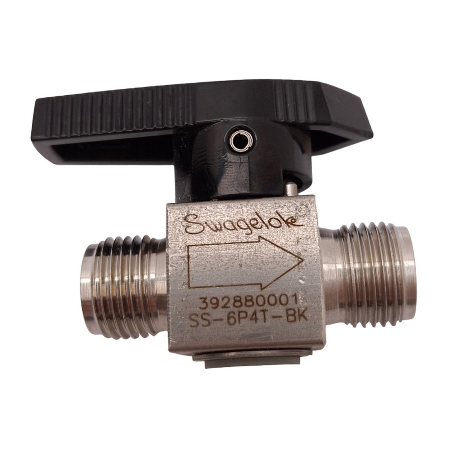 Swagelok SS-6P4T-BK Quarter Turn Instrument Plug Valve, 3/8in, 3000psig ...