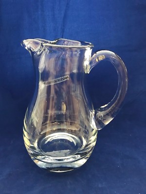 Heavy glass pitcher handmade in Poland creme juice pitcher | eBay