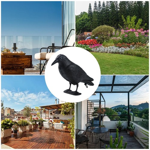Crow Bird Garden Ornament Simulated Crow Outdoor Yard Animal Statue ...