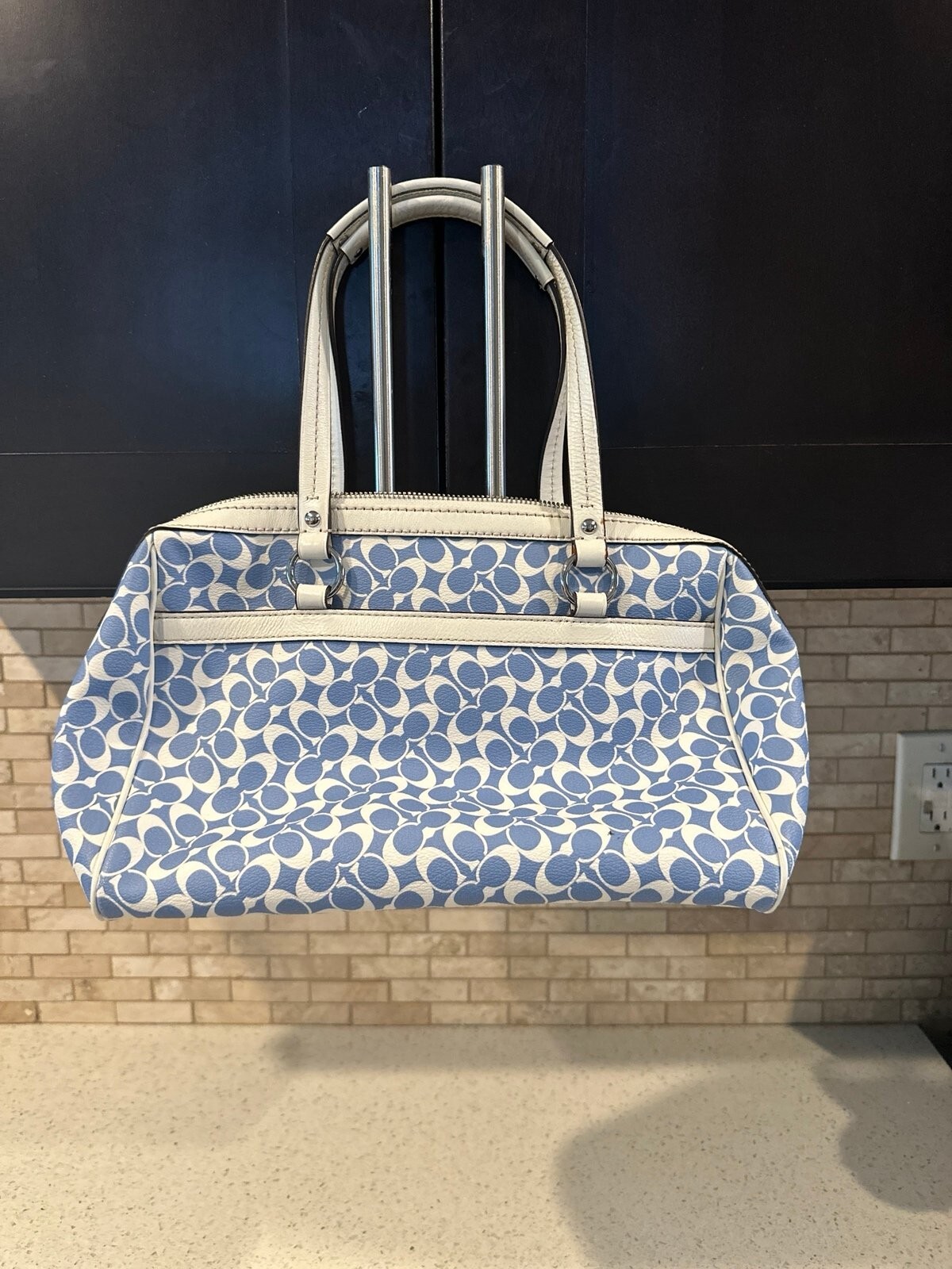 Coach Signature Heritage Chelsea Tote Blue/White (g3) - Gem