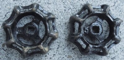 TWO BLACK 2" VINTAGE STEAMPUNK CAST IRON WATER VALVE HANDLES | eBay