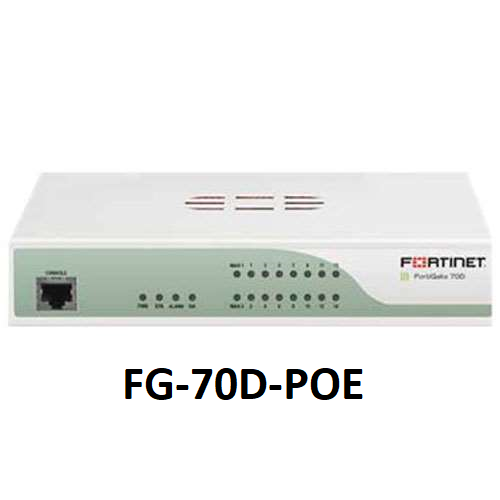 Fortinet FortiGate Firewall FG-70D-POE Multiple GE RJ45 and PoE GE RJ45 ...