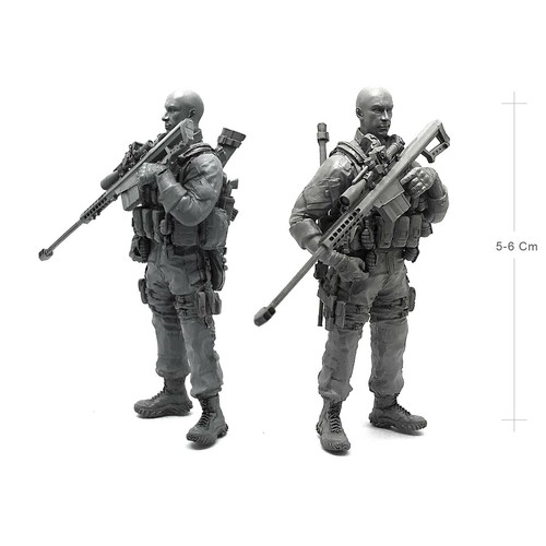 1/35 Resin Model Kit Miniature Modern Soldier Sniper GK Unassembled ...