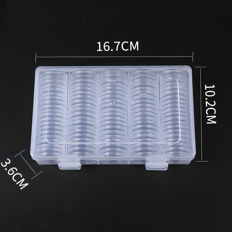 100 PCS 30MM Clear Round Coin Capsules Plastic Coin Holders &Black ...