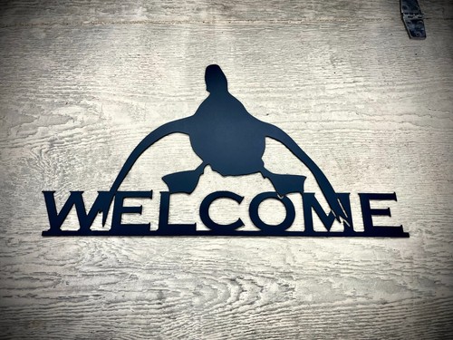 20-inch Black Metal Duck Welcome Sign, Landing Mallard Sign, Steel ...